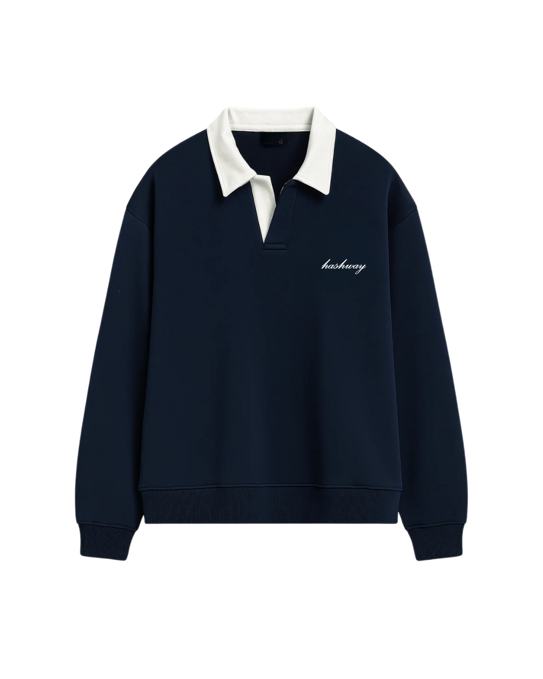 HASHWAY CLASSIC POLO SWEATSHIRT - NAVY – Hashway Clothing